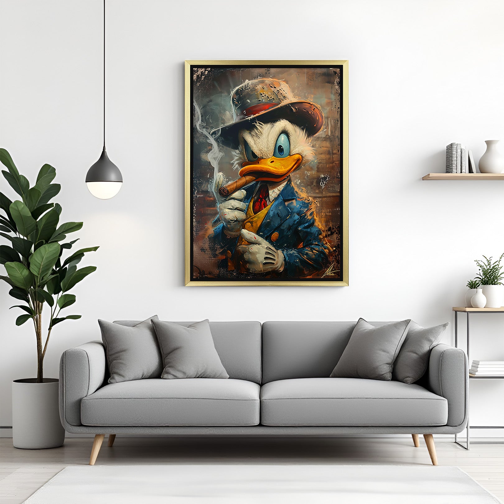 Donald Duck Cigar Canvas – Bold Modern Pop Art Wall Decor – CIPHER SPACES