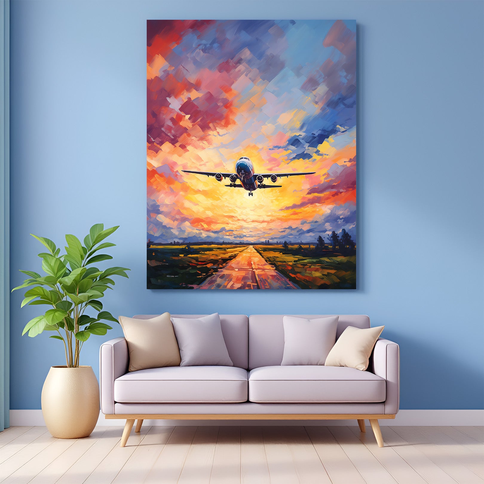 Flying Plane Wall Art – Modern Canvas for Bold & Travel-Inspired Decor ...