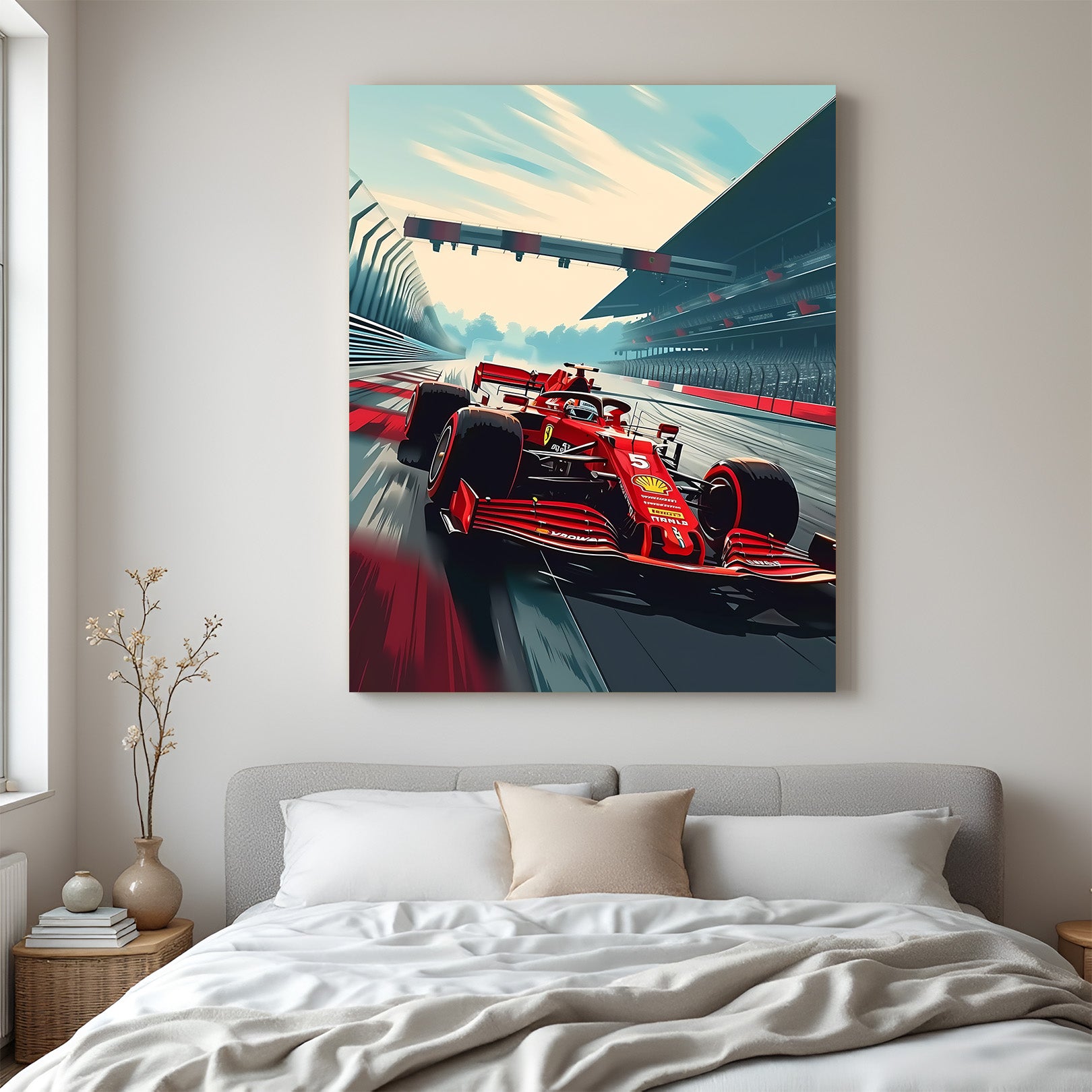 Formula 1 Car Wall Art – Speed Racing Canvas Decor – CIPHER SPACES