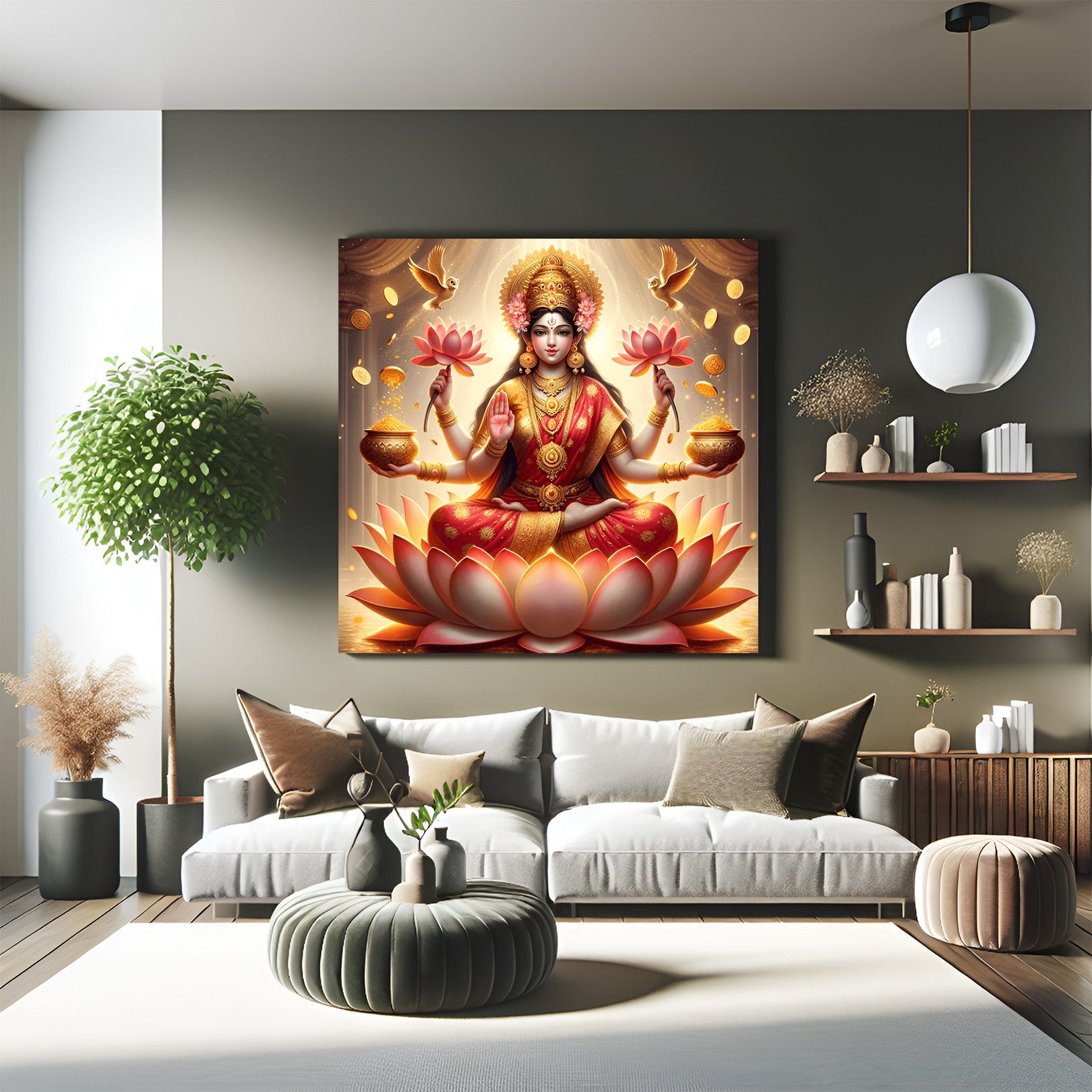 Goddess Laxmi Vastu Painting – Divine Canvas Art for Prosperity ...