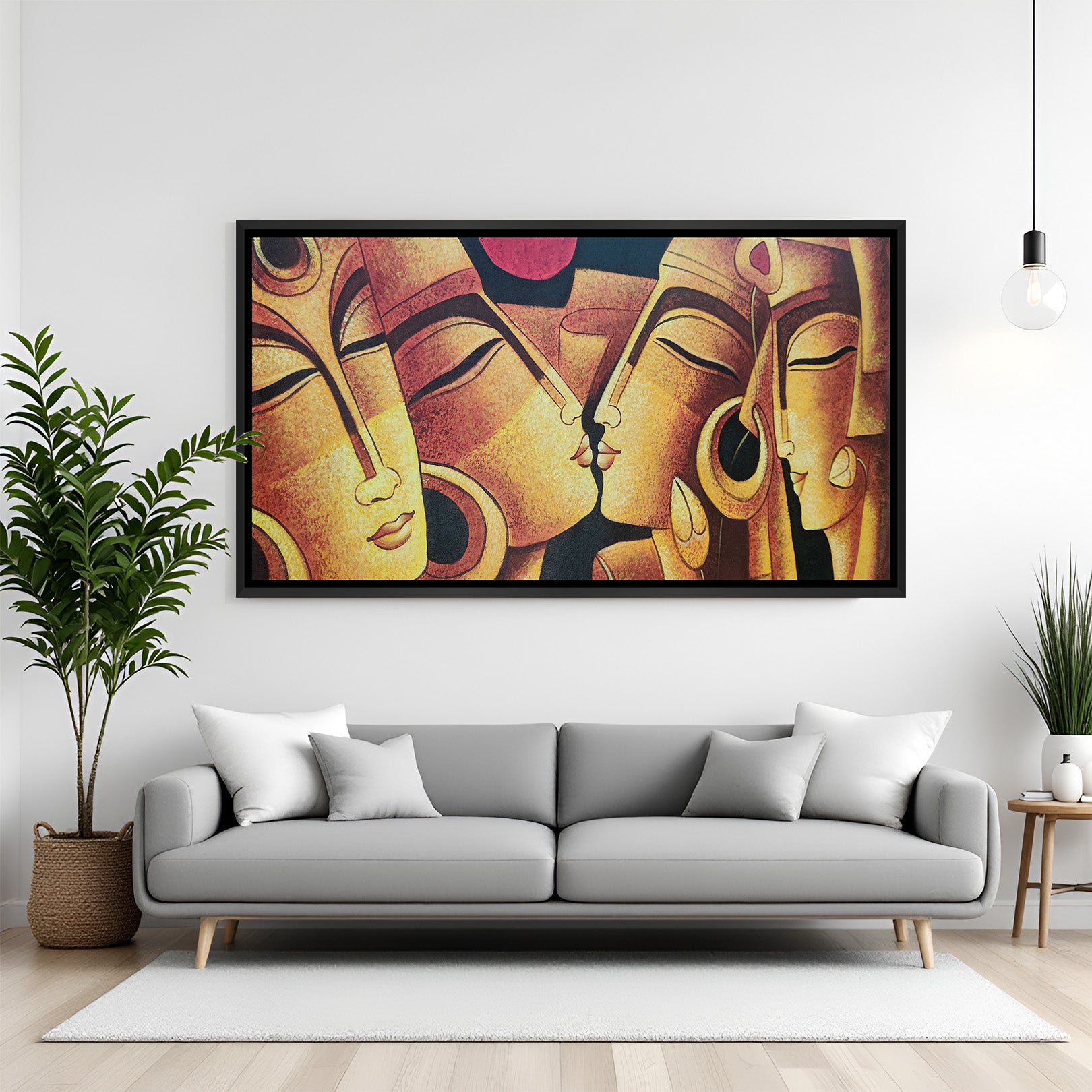 Hand-Painted Abstract Faces Wall Art – Indian Canvas Painting – CIPHER ...