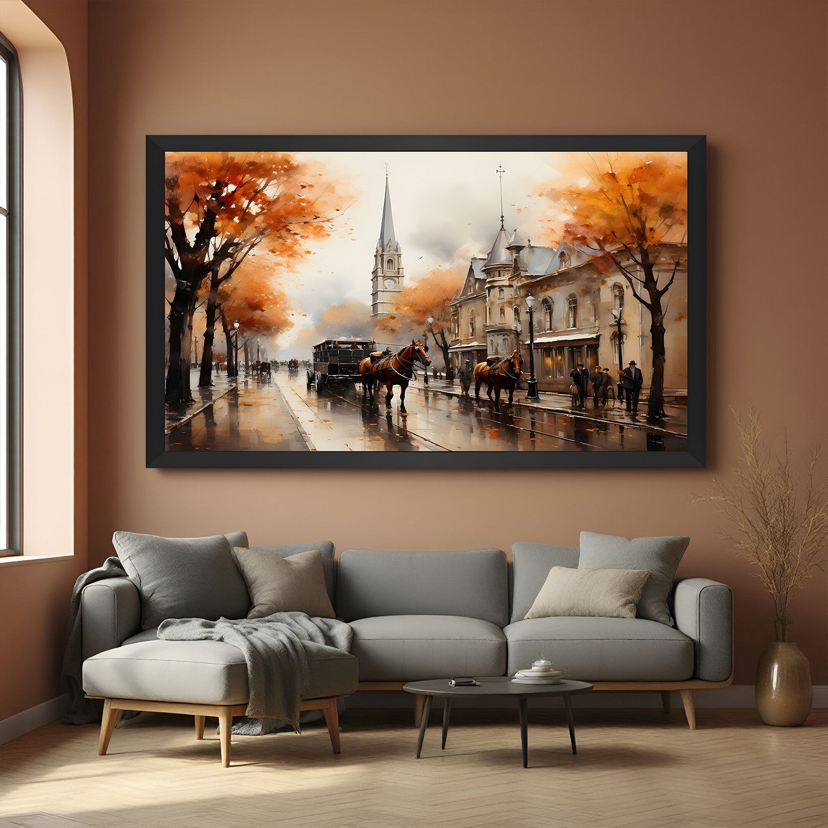 Hand Painted Vintage Cityscape Canvas Art | Luxury Wall Decor – CIPHER ...
