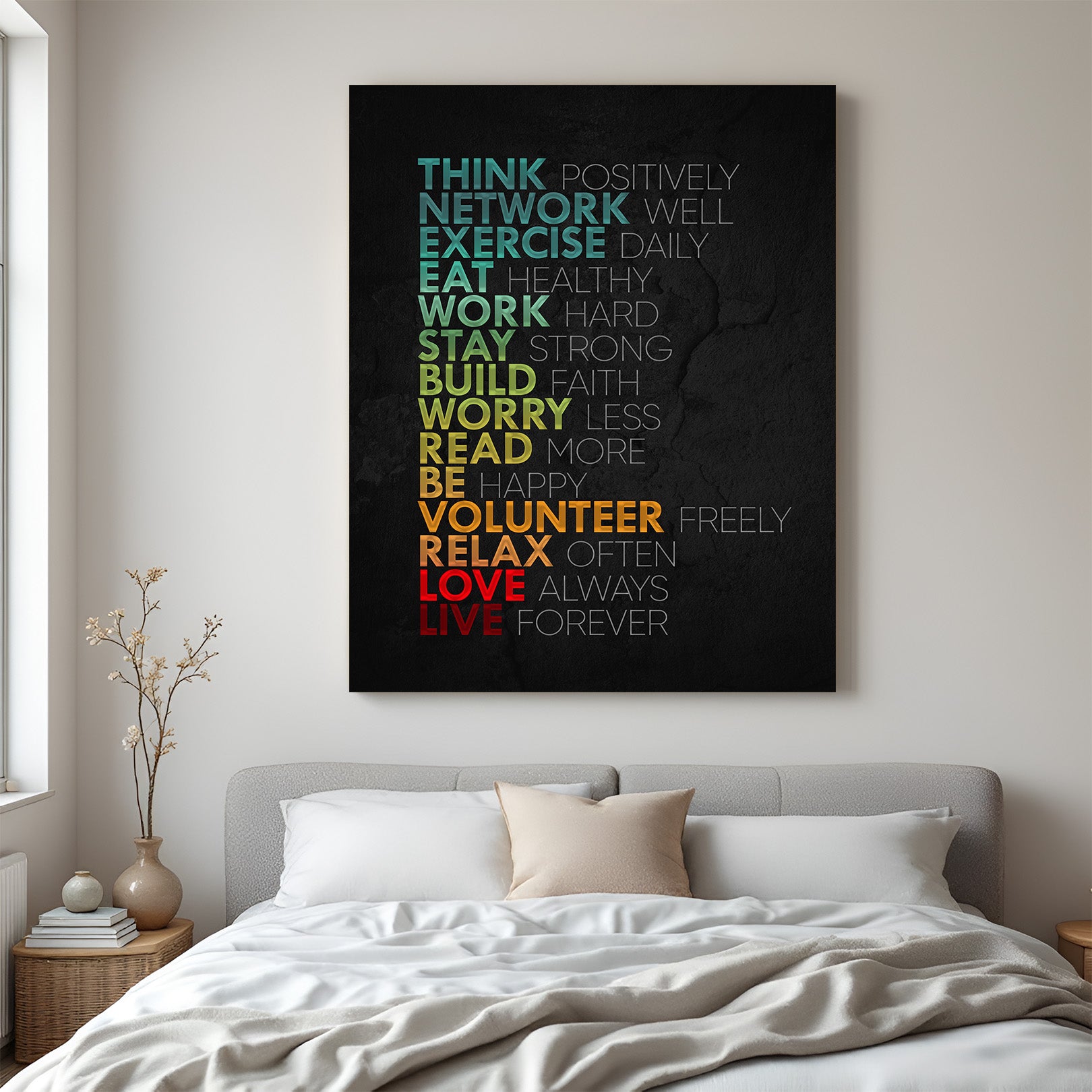 Live Better Daily Inspirational Canvas Wall Art Health & Success Quote ...