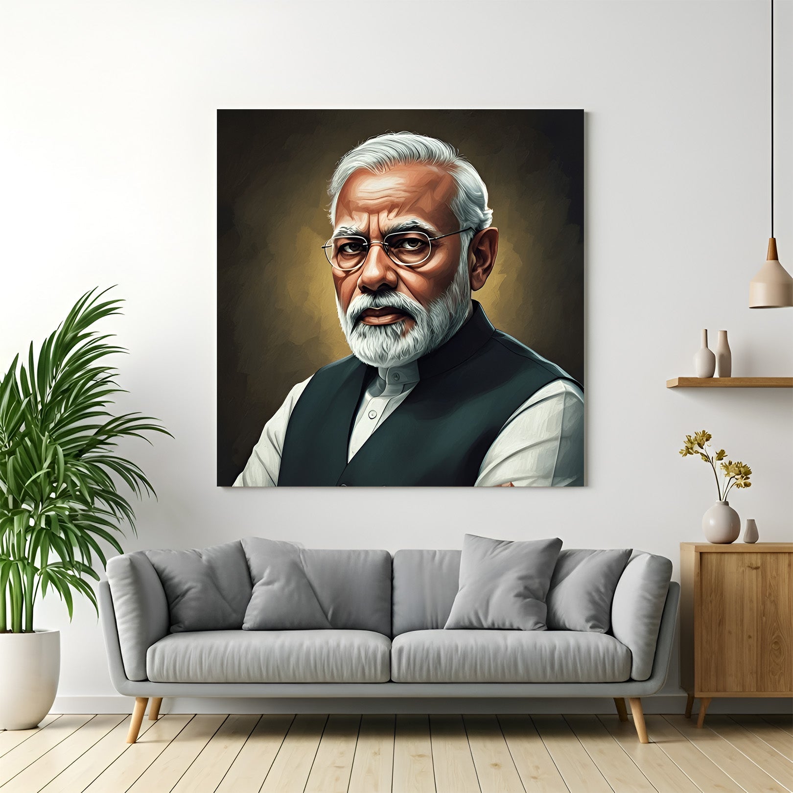 Narendra Modi Ji Portrait – Digital Style Modern Art Canvas – CIPHER SPACES