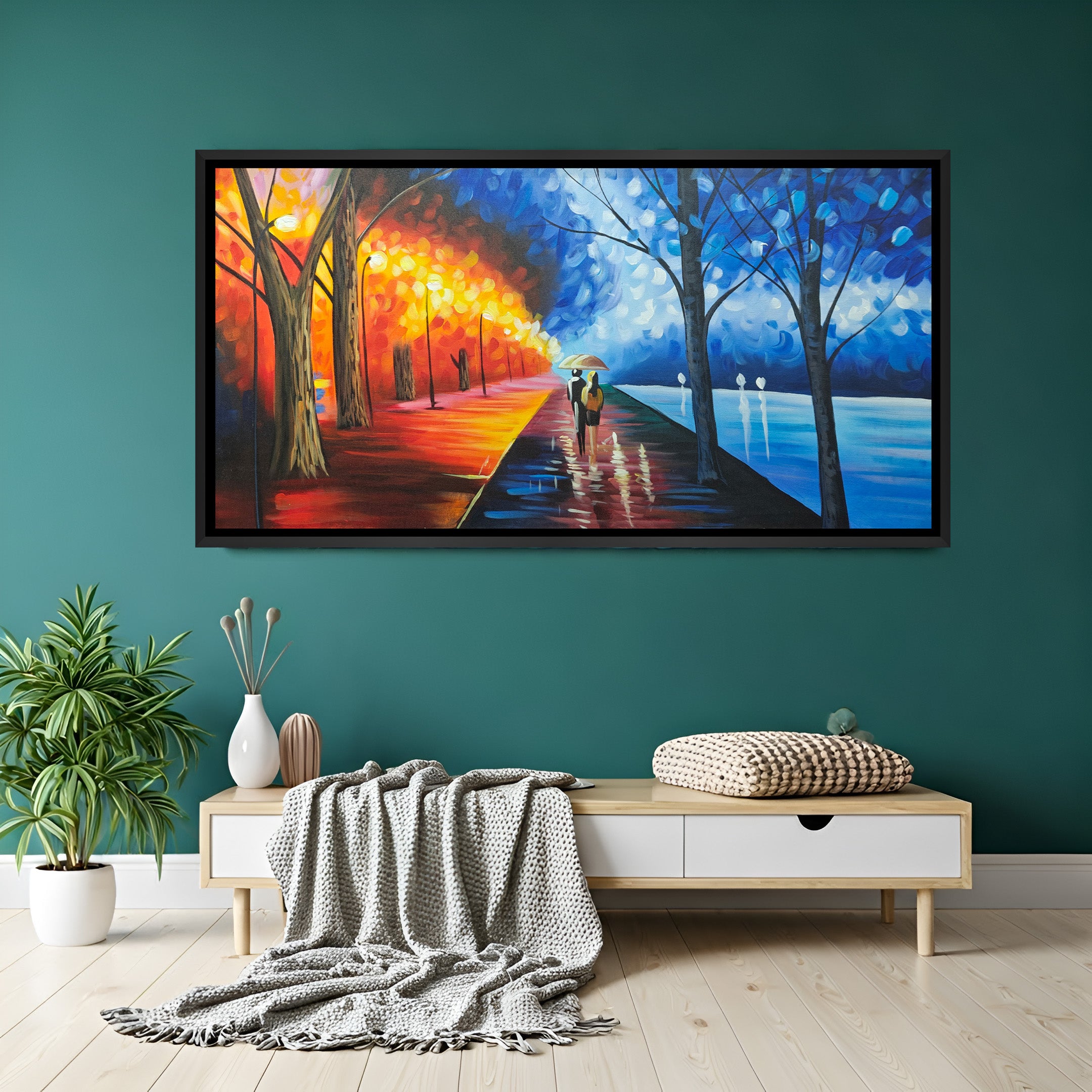 Romantic Couple Hand Painting – Modern Love Canvas Artwork – CIPHER SPACES