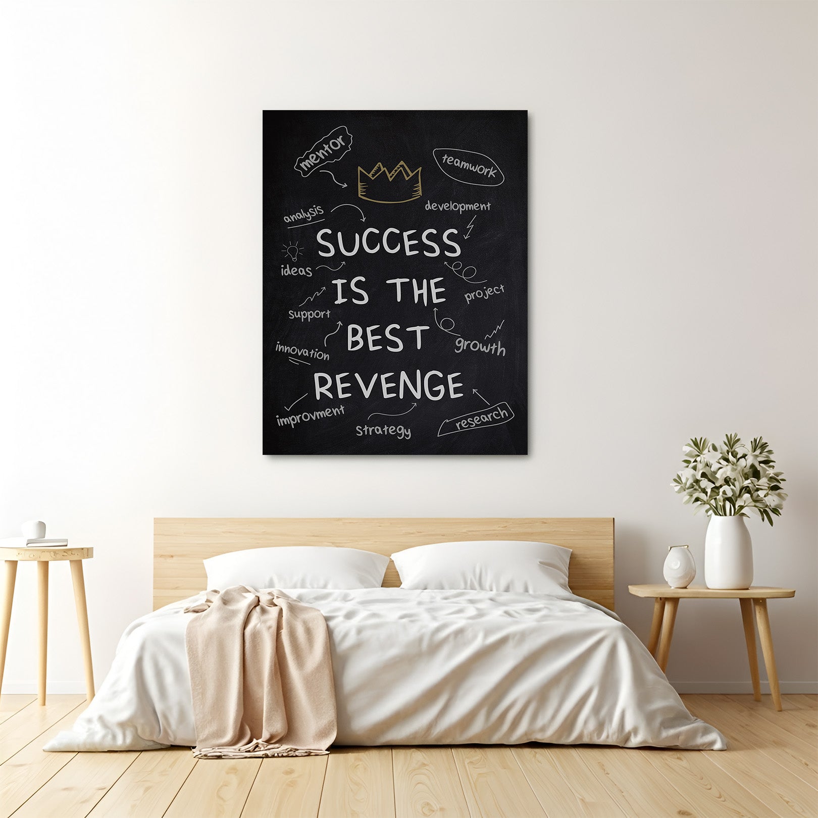 Success Is the Best Revenge Canvas Wall Art | Motivational Decor ...