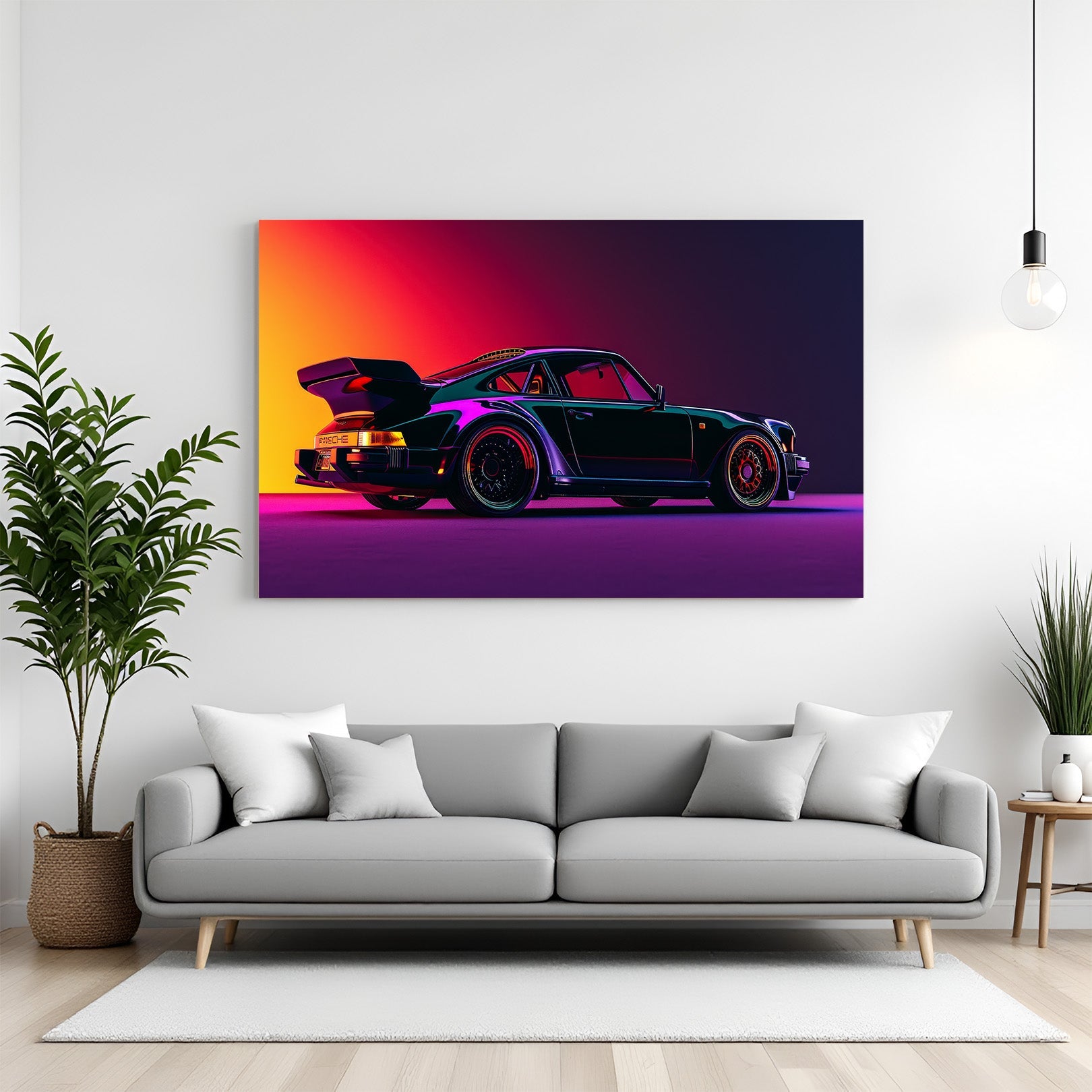 Vibrant Car Wall Art – Color Splash Canvas for Interiors – CIPHER SPACES