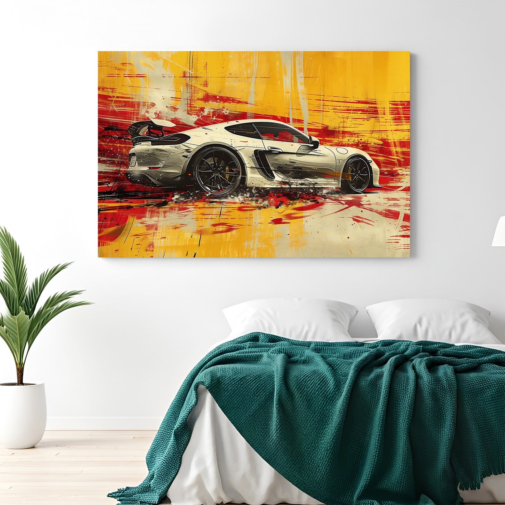 White Sports Car Wall Art – Animated Canvas for Speed Lovers – CIPHER ...