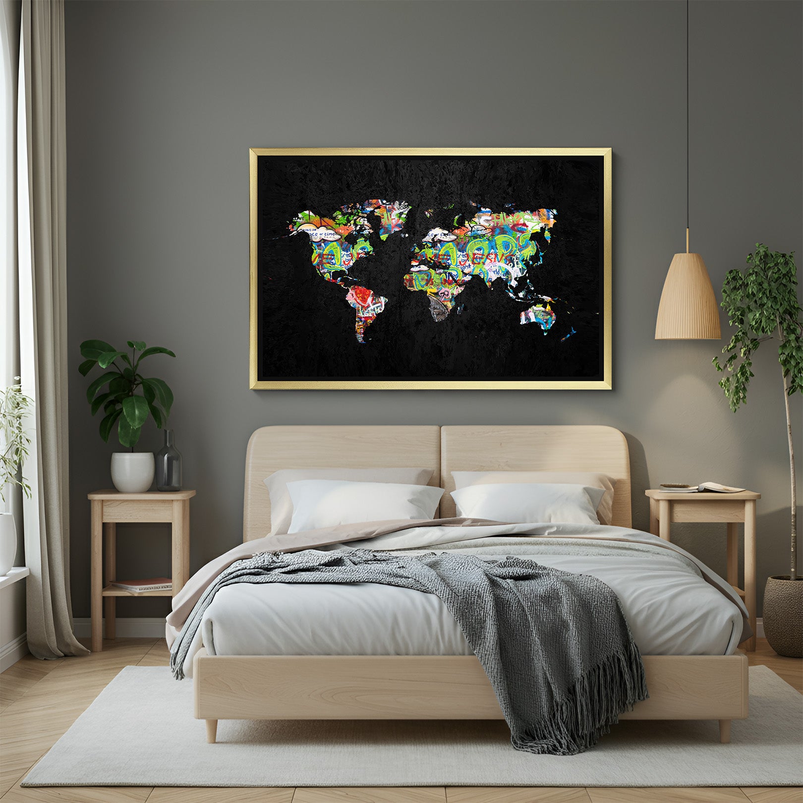 World Map Altered Art – Modern Canvas for Luxury Home Decor – CIPHER SPACES
