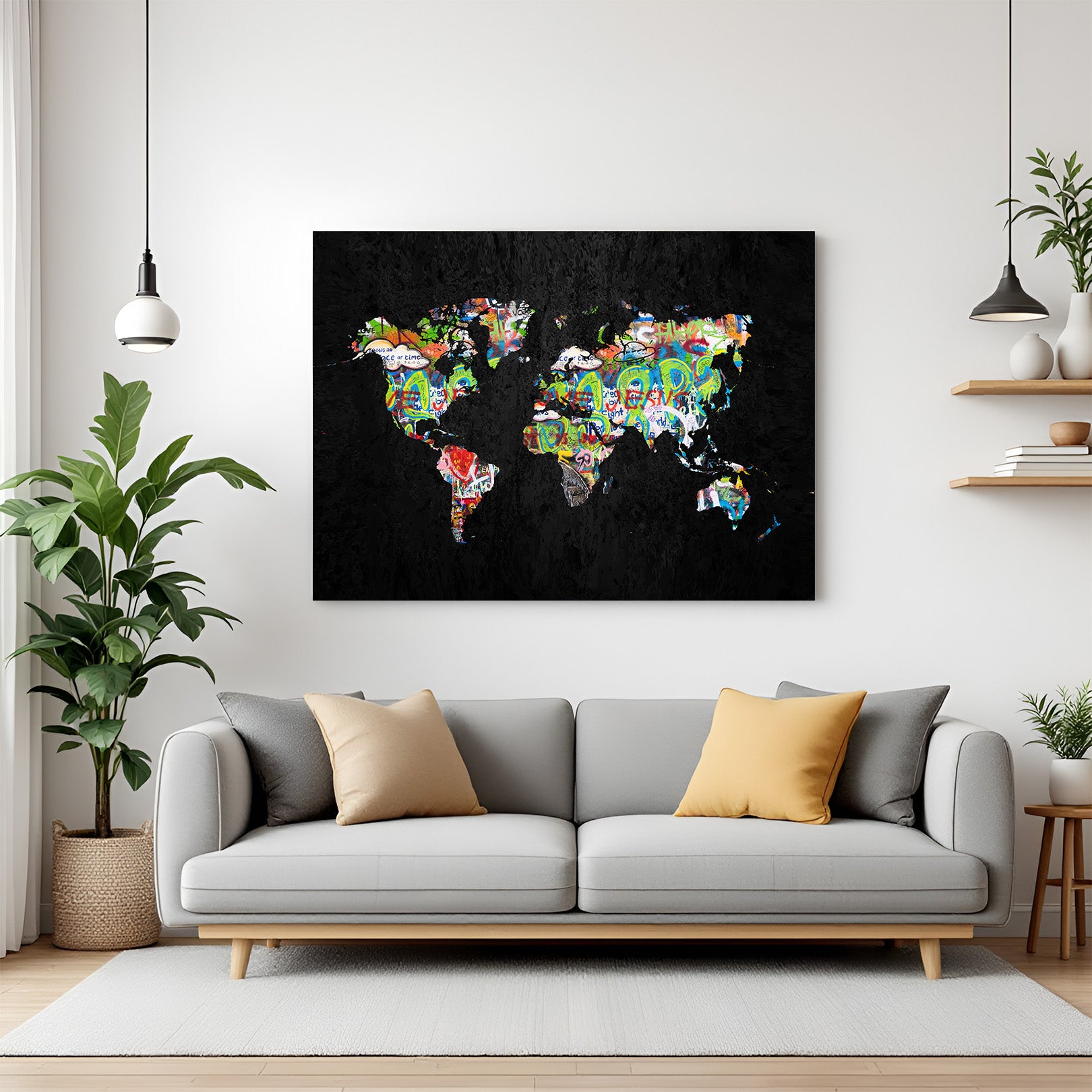 World Map Altered Art – Modern Canvas for Luxury Home Decor – CIPHER SPACES